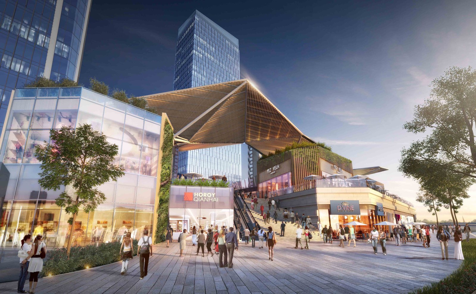 Goettsch Partners and Lead 8 Design Five-Building China Horoy Qianhai ...